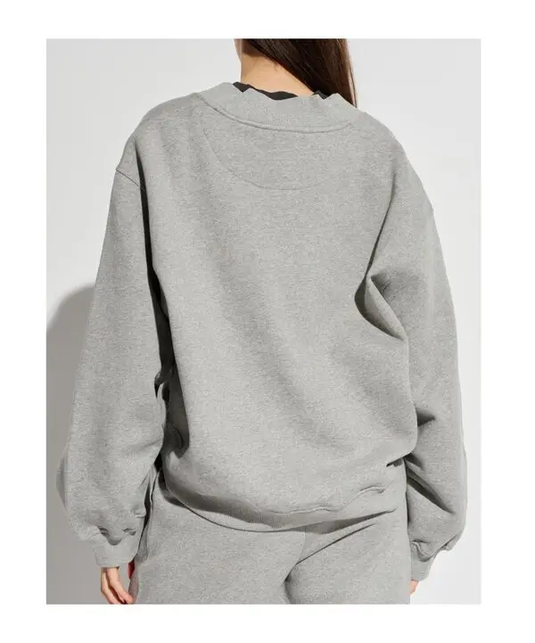 Attico Logo Embroidered V-neck Sweatshirt - Gray