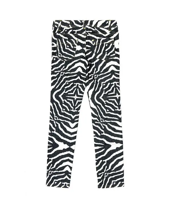 Just Cavalli Zebra Printed Straight Leg Jeans - Black