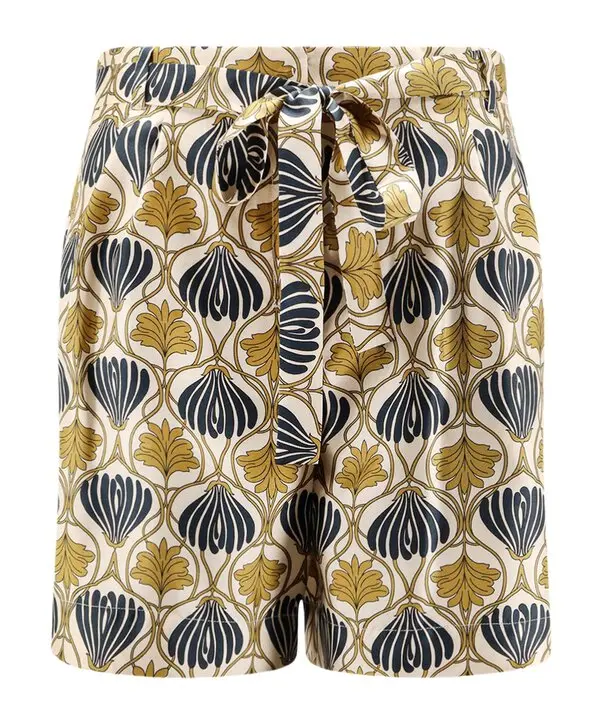 Max Mara Graphic Print Belted Shorts - Multicolor