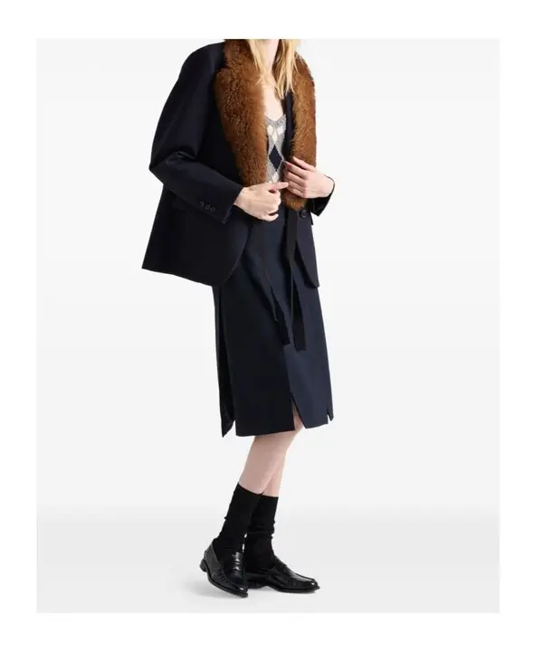 Prada Midi Skirt With Slit Detail - Blue