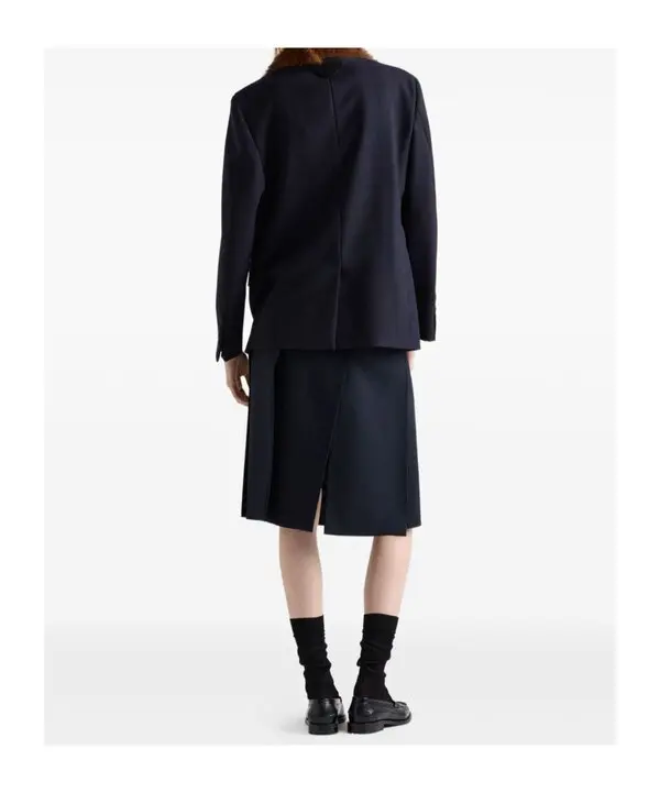 Prada Midi Skirt With Slit Detail - Blue