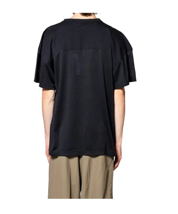 ERL Mesh Logo V-neck Short Sleeve Polo Shirt