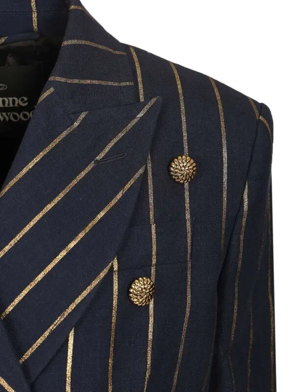VIVIENNE WESTWOOD Double Breasted Cropped Blazer - Navy
