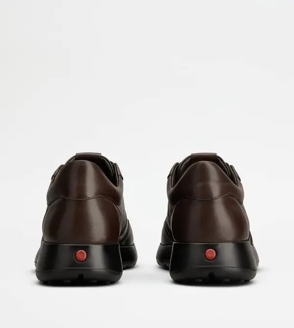TOD'S Leather Lace-up Sneakers With Rubber Pebble Detail