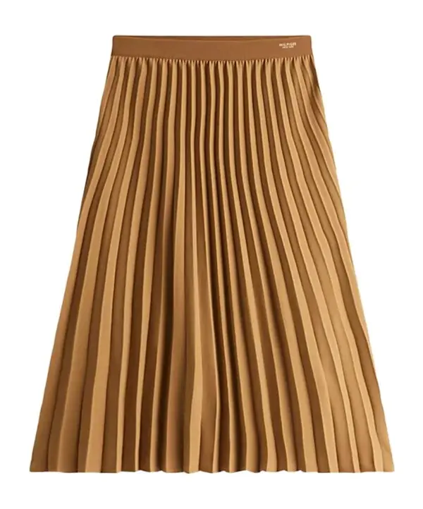 Tommy Hilfiger Logo Waistband Pleated Midi Skirt - The Hickory