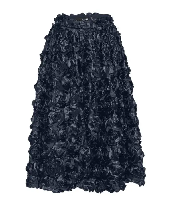 ROTATE BY BIRGER CHRISTENSEN Sun Rose-embellished Maxi Skirt - Black