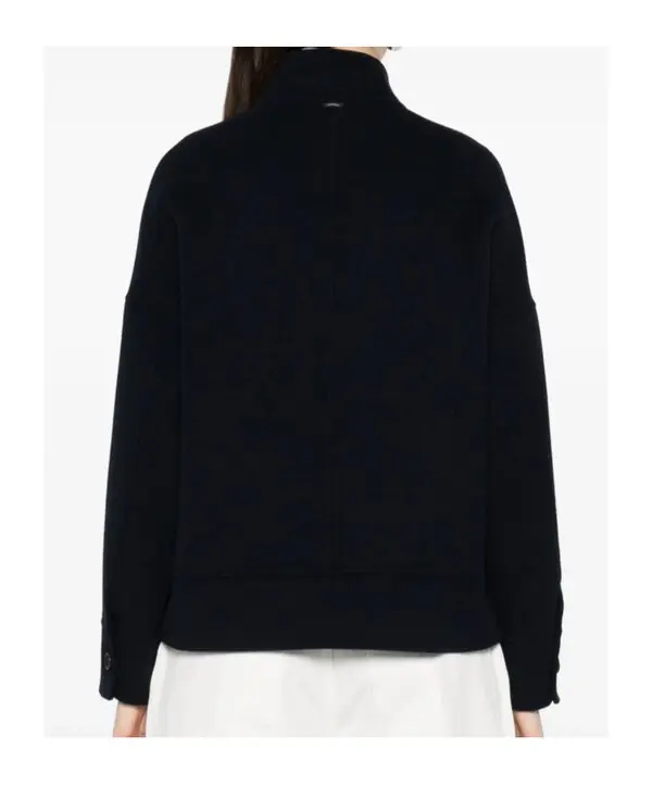 Max Mara Long-sleeved Jacket With Multiple Pockets - Black