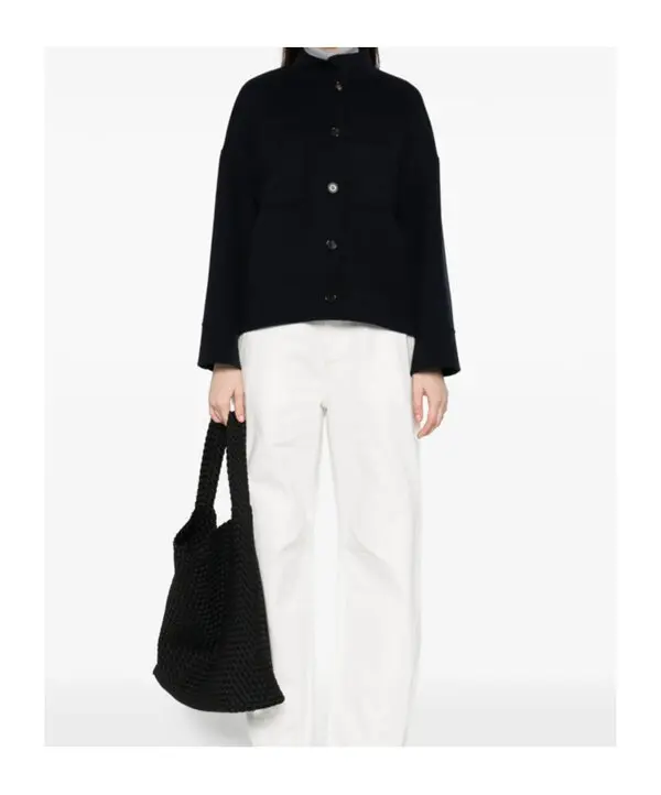 Max Mara Long-sleeved Jacket With Multiple Pockets - Black