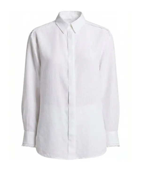 Peserico Fringed Linen Shirt - White