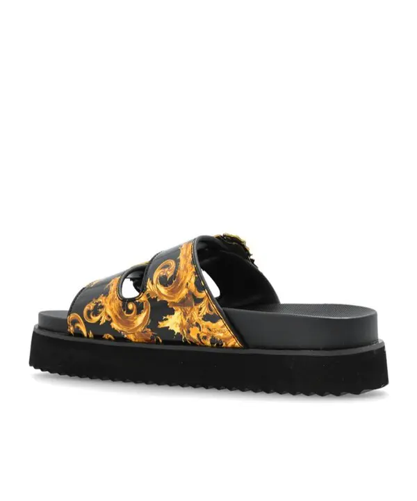 Versace Embellished Barocco Print Platform Sandals