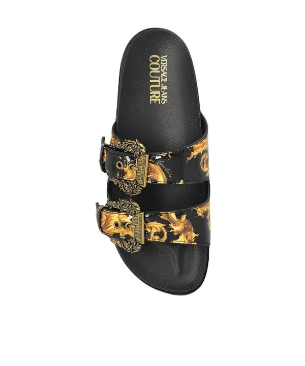 Versace Embellished Barocco Print Platform Sandals