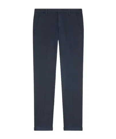 DONDUP Slim Fit Trousers With Pressed Lapels - Black