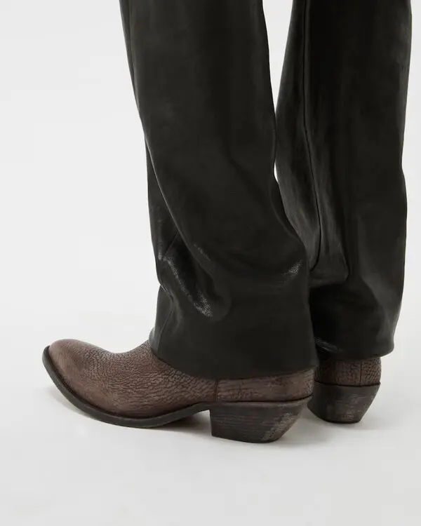 Versace Tigre Texan Ankle Boots In Textured Calf Leather