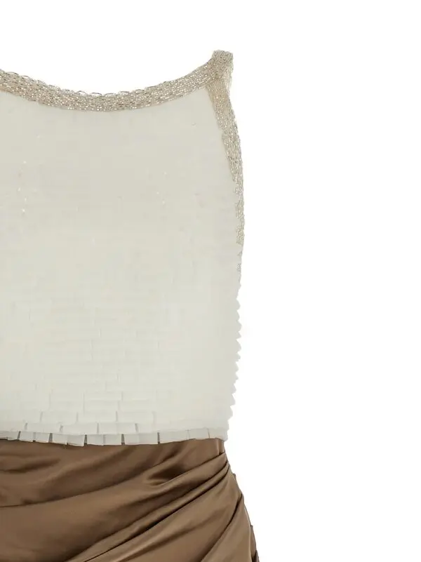 Elisabetta Franchi Beaded Draped Gown