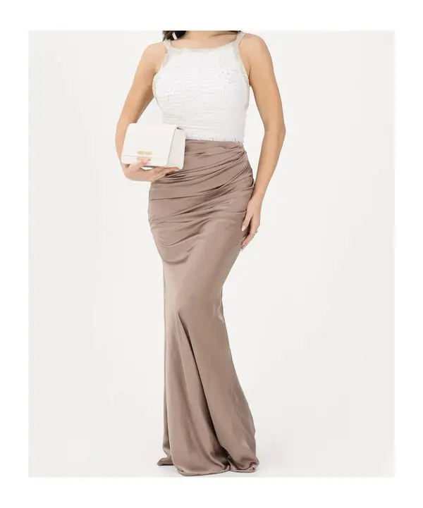 Elisabetta Franchi Beaded Draped Gown