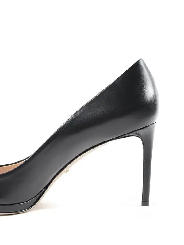 Gucci Horsebit Detail Peep-toe High Heels - Black