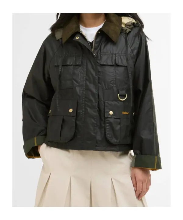 Barbour Liza Hooded Wax Jacket - Fern/ancient