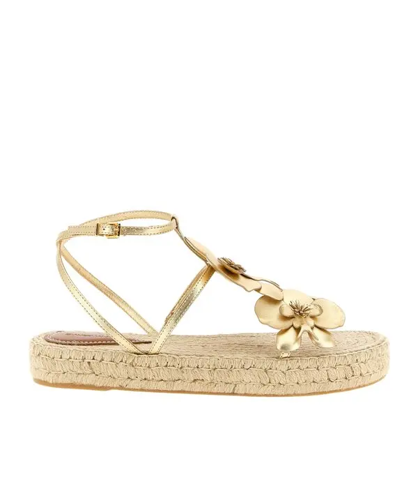 Zimmermann Orchid Ankle-strap Espadrille Sandals - Golden