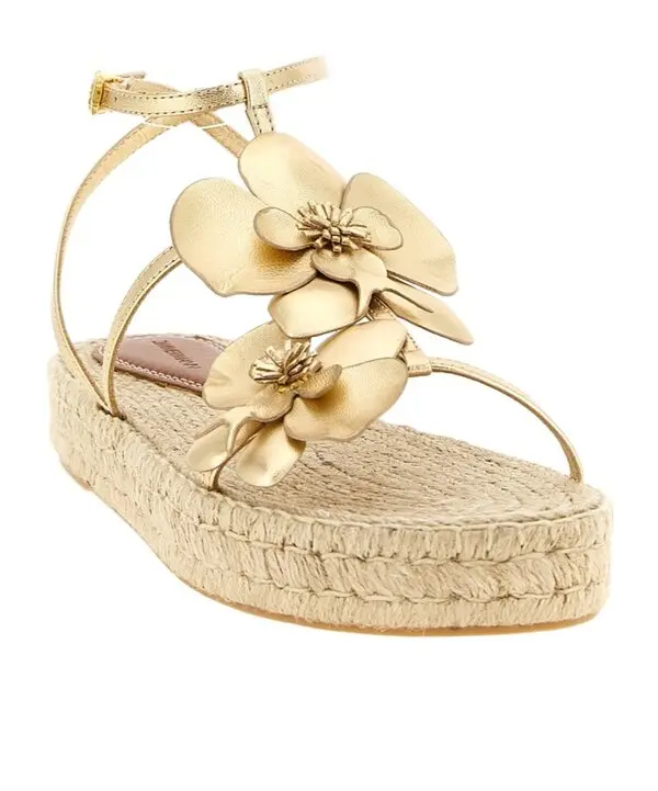 Zimmermann Orchid Ankle-strap Espadrille Sandals - Golden