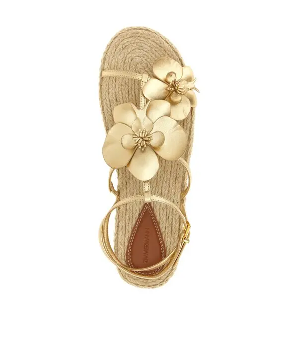 Zimmermann Orchid Ankle-strap Espadrille Sandals - Golden