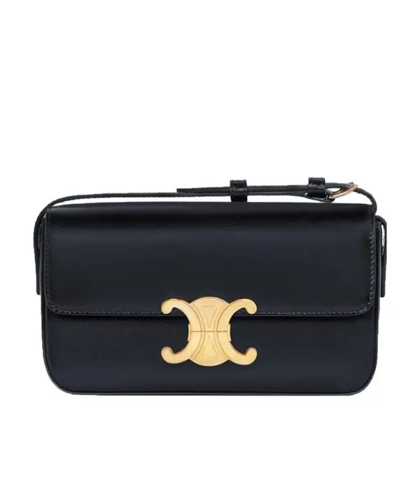 Celine Triomphe Shoulder Bag In Shiny Calfskin