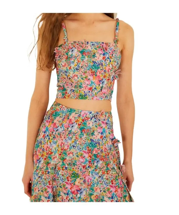 Farm Rio Floral Butterfly Embellished Camisole Top - No