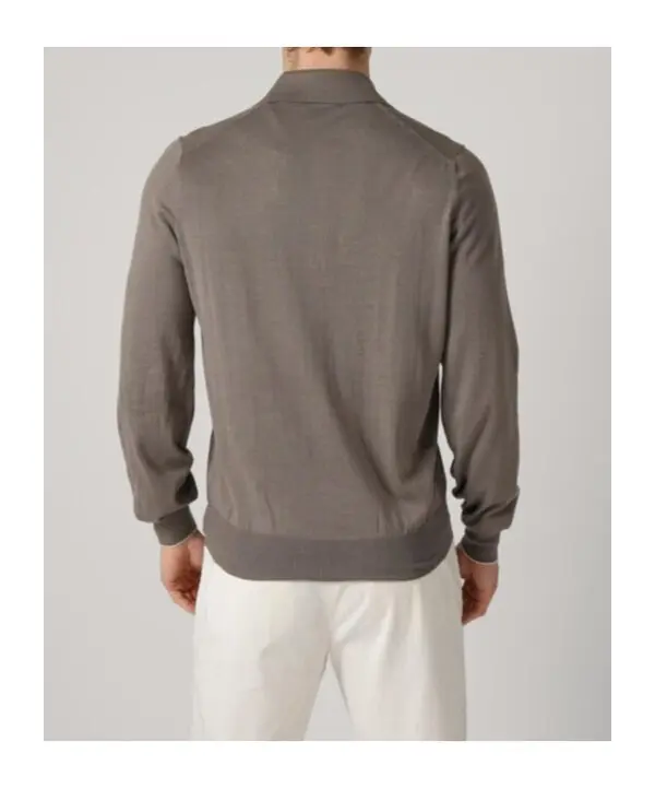 Brunello Cucinelli Long-sleeve Polo Shirt - Gray