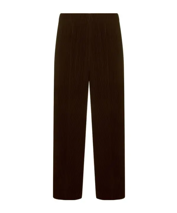 Issey Miyake Homme Plissé Wide Leg Pleated Trousers - Brown