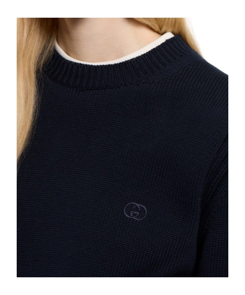 Gucci Interlocking G Embroidered Knitted Jumper