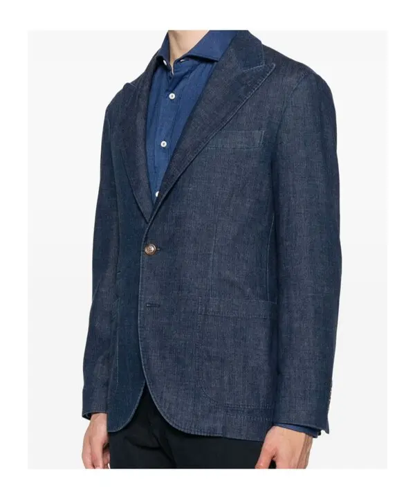 Brunello Cucinelli Single Breasted Long Sleeved Blazer - Blue
