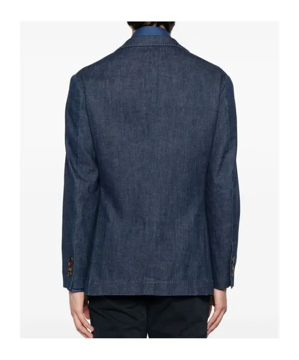 Brunello Cucinelli Single Breasted Long Sleeved Blazer - Blue