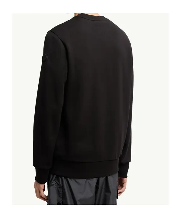 Moncler Logo Detailed Crewneck Long Sleeve T-shirt - Black