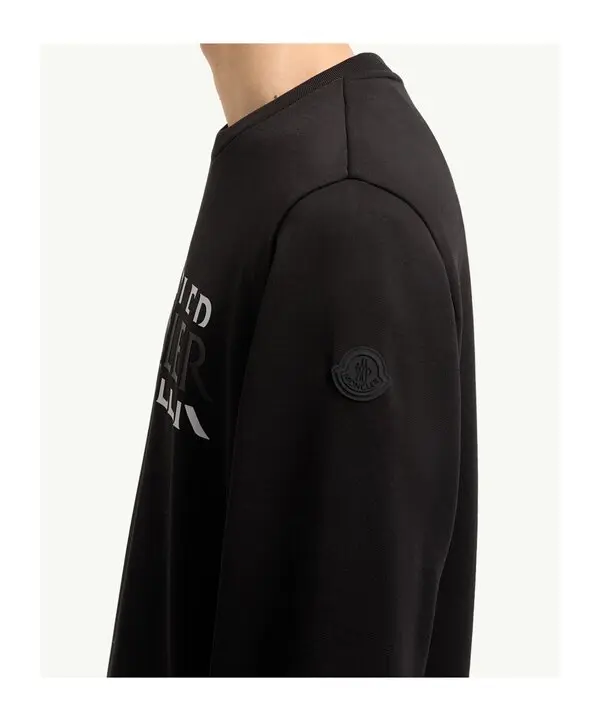 Moncler Logo Detailed Crewneck Long Sleeve T-shirt - Black