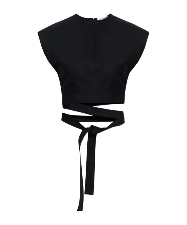 Alaïa Sleeveless Tie-waist Top - Black