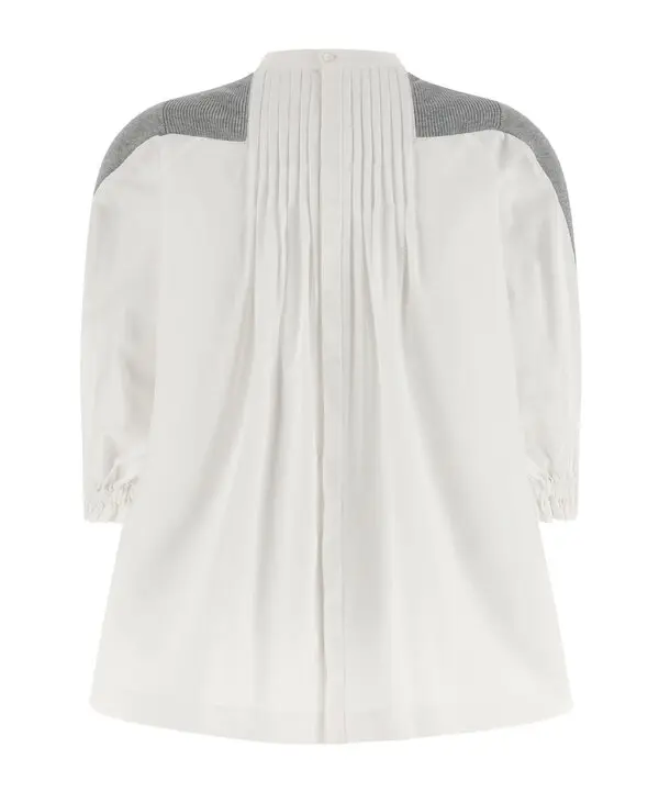 Sacai Crewneck Pleated Back Shirt Jumper