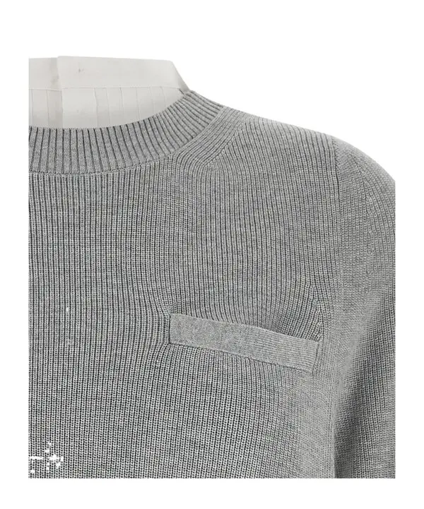 Sacai Crewneck Pleated Back Shirt Jumper