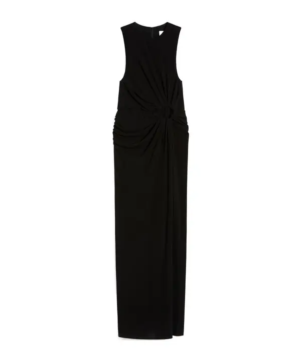 Sportmax Cut-out Ruched Maxi Dress - Black