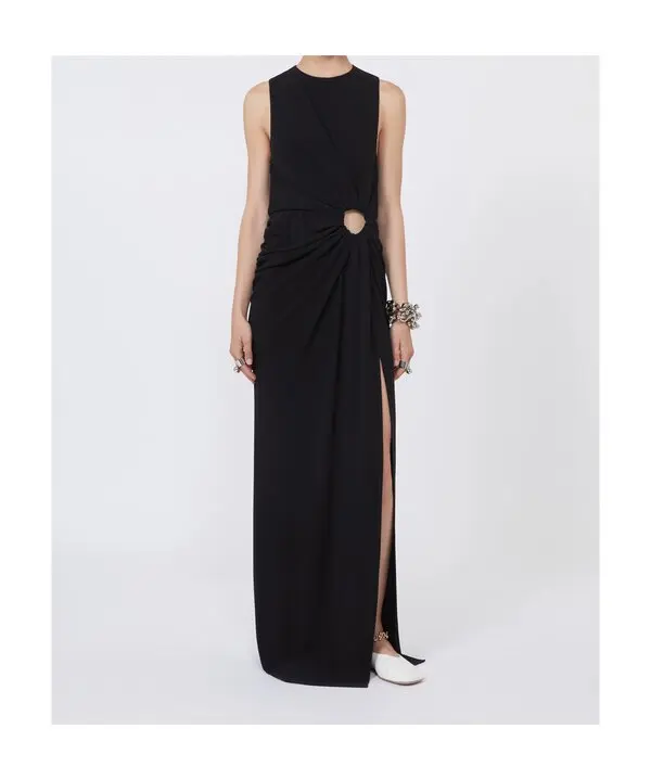Sportmax Cut-out Ruched Maxi Dress - Black