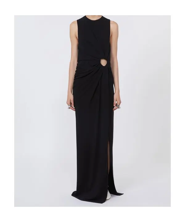 Sportmax Cut-out Ruched Maxi Dress - Black