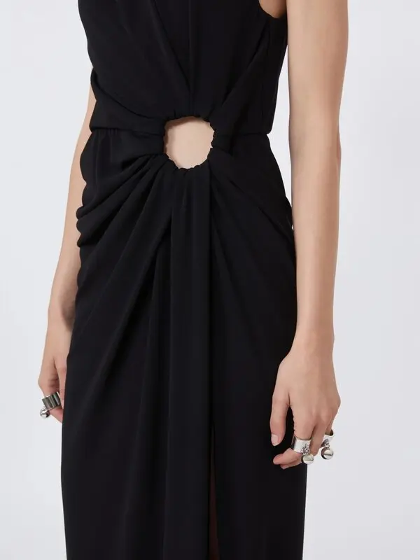 Sportmax Cut-out Ruched Maxi Dress - Black