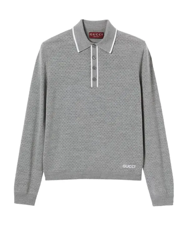 Gucci Perforated Polo Shirt