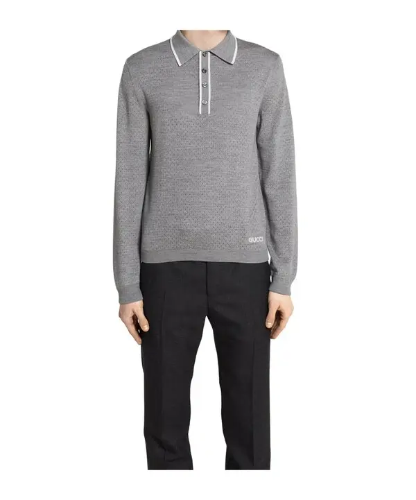 Gucci Perforated Polo Shirt