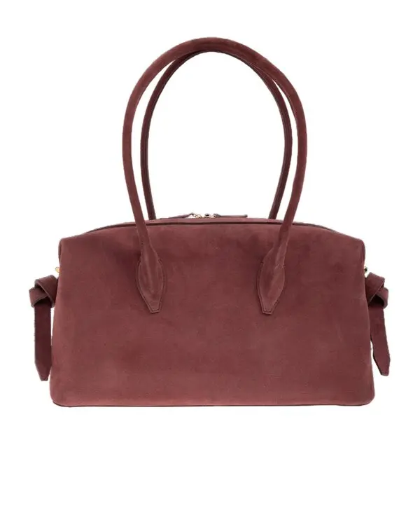 Yuzefi Brioche Suede Duffle Bag - Wine Red
