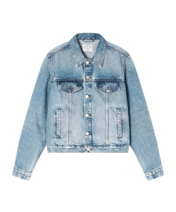 Emporio Armani Faded Denim Trucker Jacket - Blue