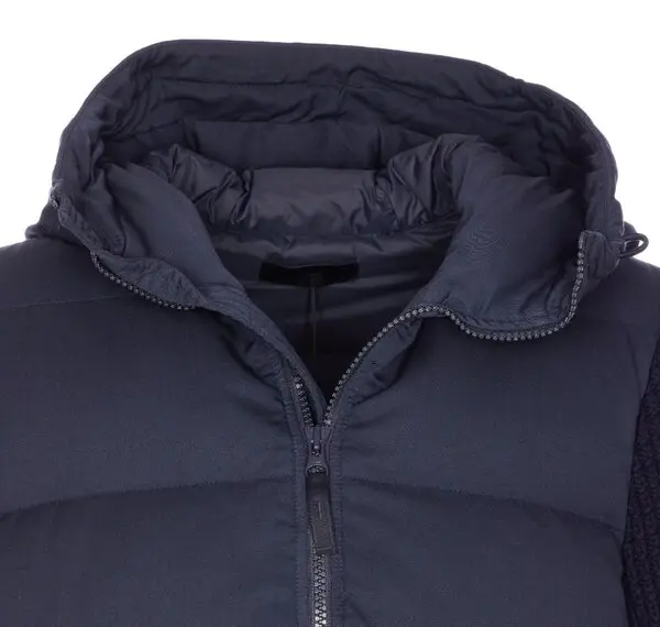 Stone Island Down Jacket With Hood And Zip Closure
