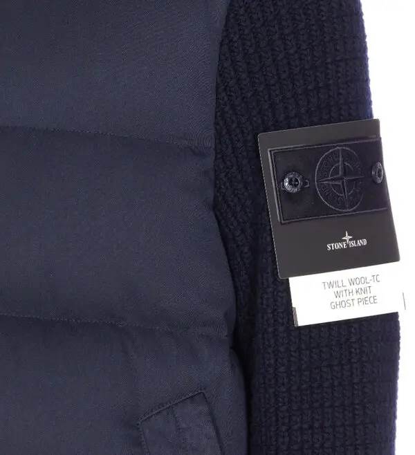 Stone Island Down Jacket With Hood And Zip Closure