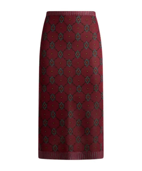 Etro Patterned Knit Midi Skirt - Brown