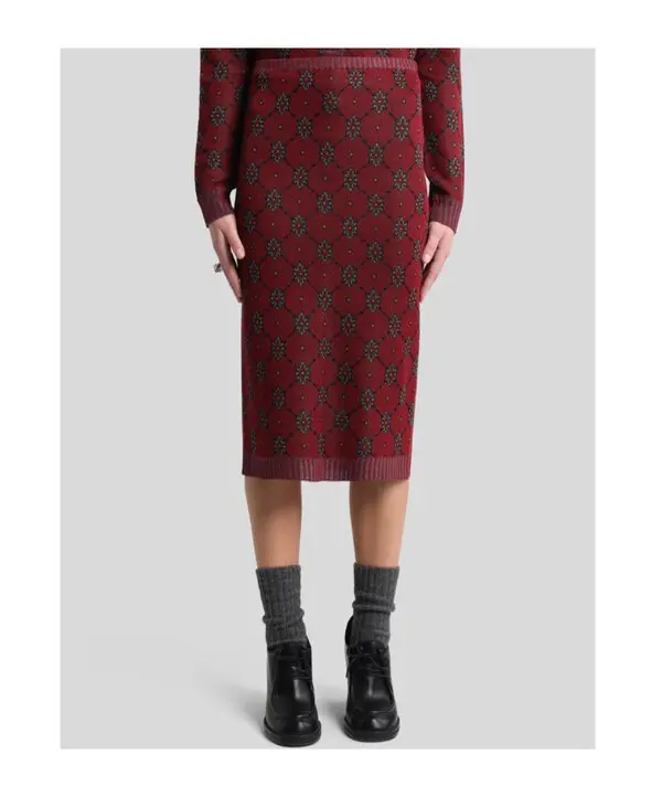 Etro Patterned Knit Midi Skirt - Brown