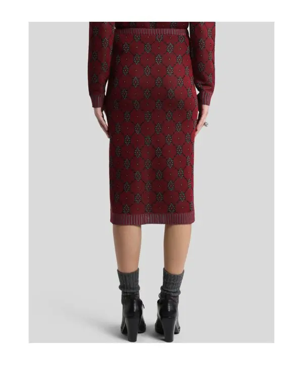 Etro Patterned Knit Midi Skirt - Brown