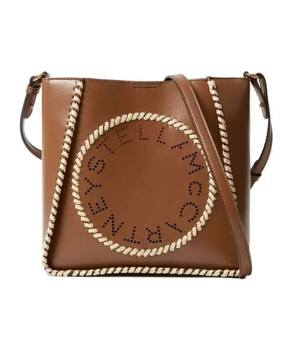 Stella McCartney Raffia Trim Crossbody Bag - Brown